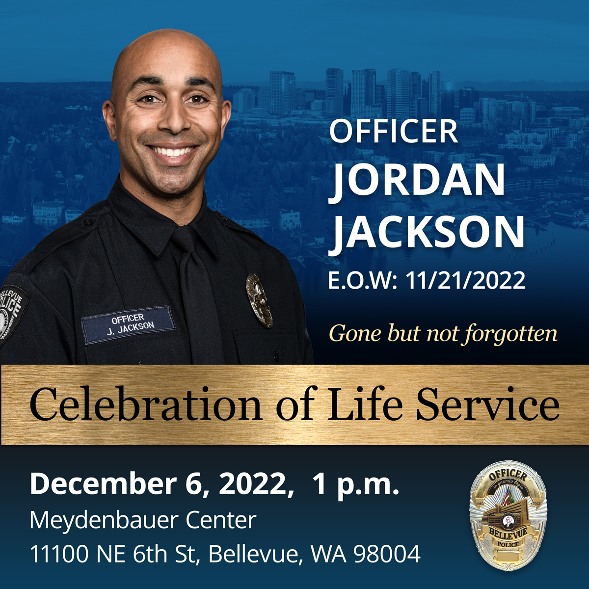 Flowers and donations for Officer Jordan Jackson’s Celebration of Life ...