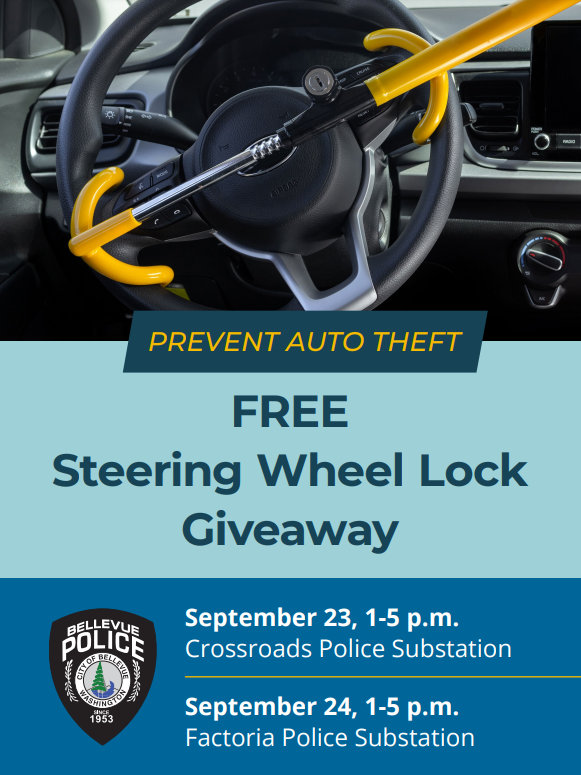 Bellevue Police to Give Away Free Steering Wheel Locks, Provide Theft ...